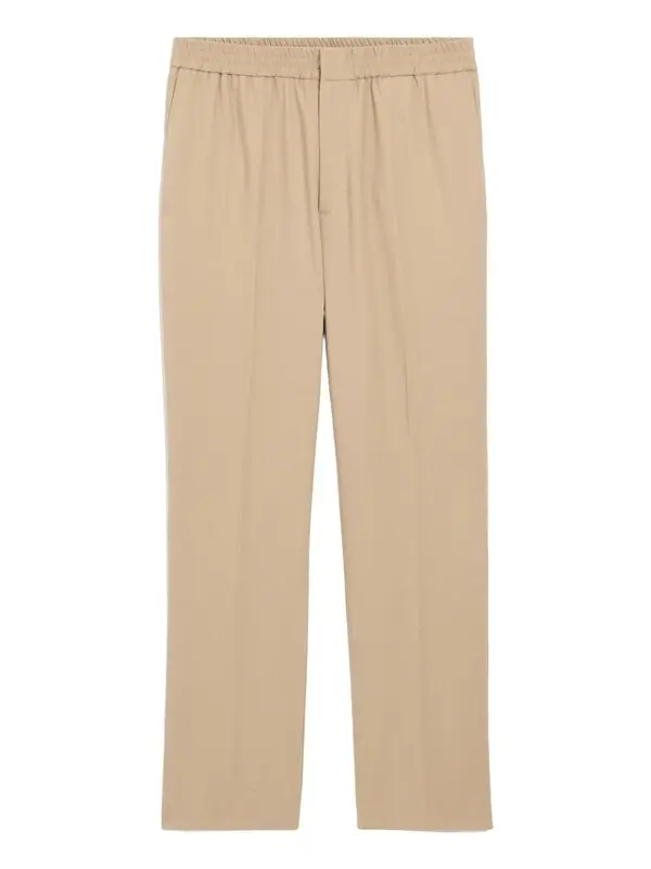 Ami Gabardine Elasticated Waist Trousers - Taupe