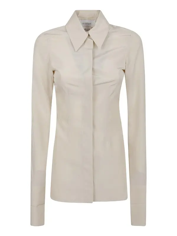 Sportmax Long-sleeve Shirt With Cut-out Back Detail - Nude