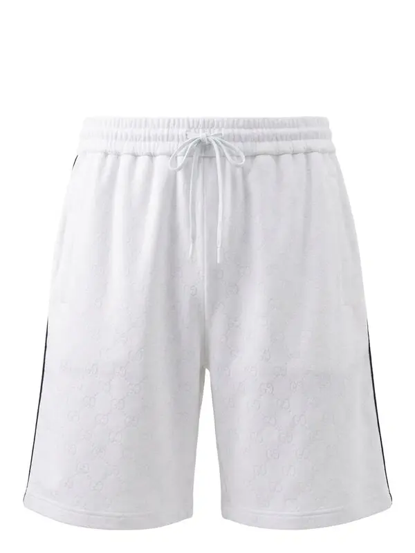 Gucci Gg Monogram Drawstring Shorts - White