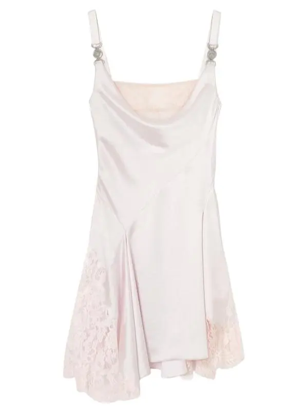 Versace Lace-trimmed Satin Mini Dress - Pink