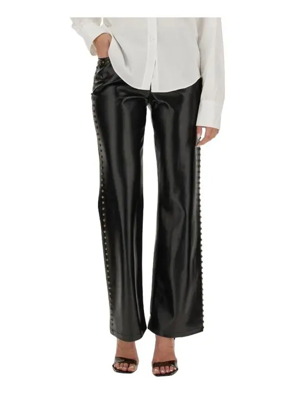 Moschino Embellished Trousers With Rivets - Black