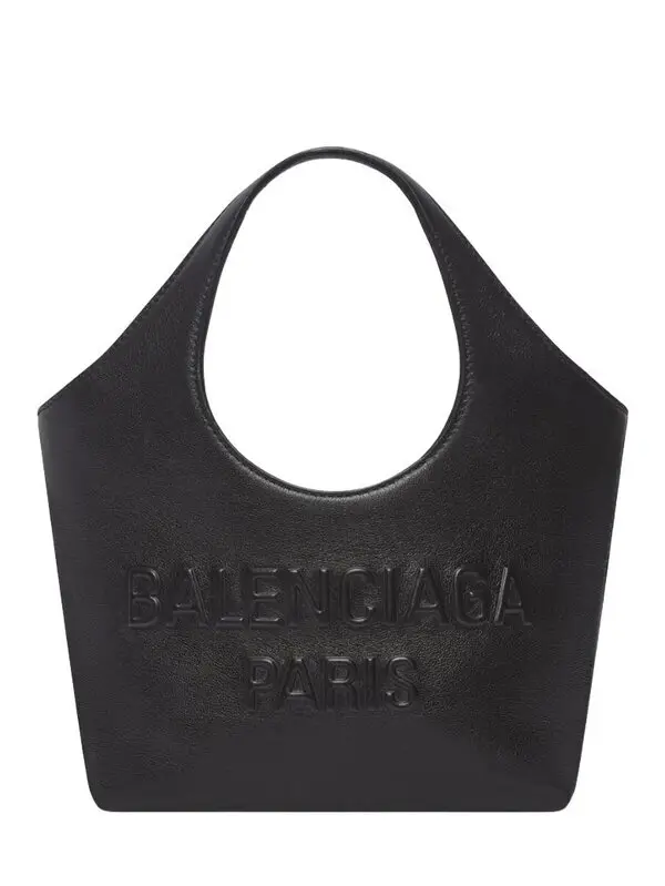 Balenciaga Logo Debossed Loop Handle Tote Bag - Black
