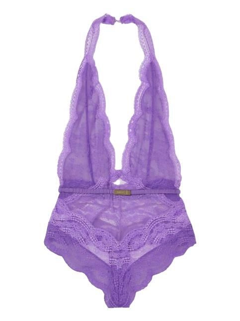 Gucci Floral Lace Halterneck Bodysuit - Purple