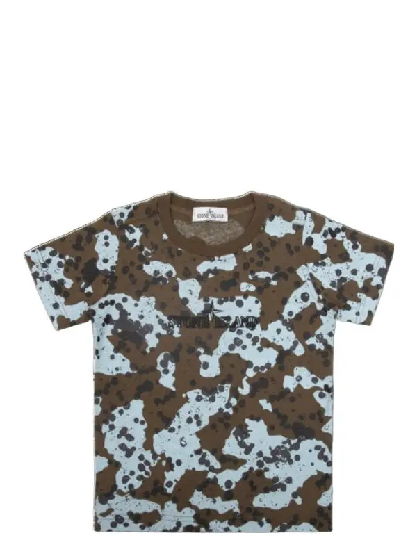 Stone Island Camouflage Print Logo T-shirt - Military Green