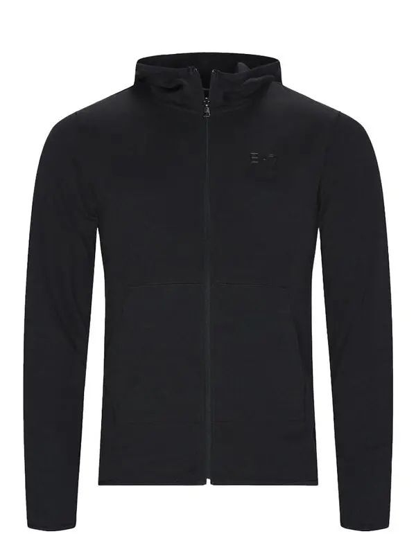 EA7 Long-sleeve Zip-up Hooded Jacket - Black