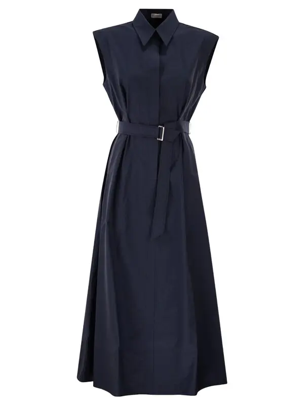 Brunello Cucinelli Sleeveless Belted Maxi Dress - Black