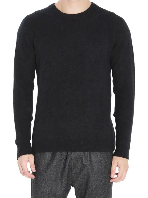 ROBERTO COLLINA Ribbed Crewneck Jumper - Black