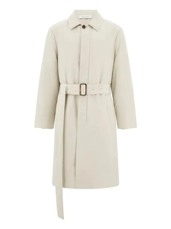 FERRAGAMO Padded Technical Cotton Trench Coat - Ivory