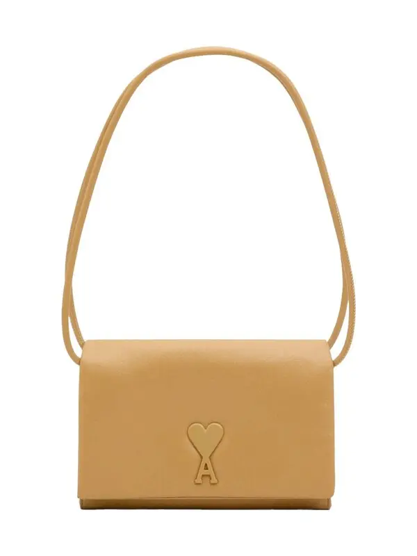 AMI Paris Voulez-vous Logo-appliqué Clutch Bag - Honey