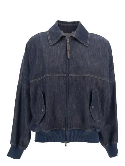 Brunello Cucinelli Denim Zip-up Jacket - Black