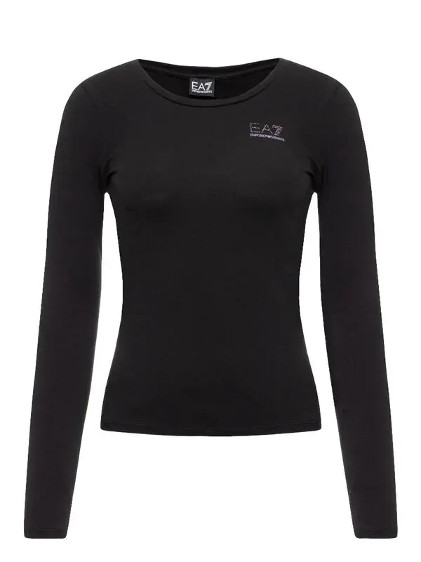 EA7 Long-sleeved Crewneck T-shirt - Black