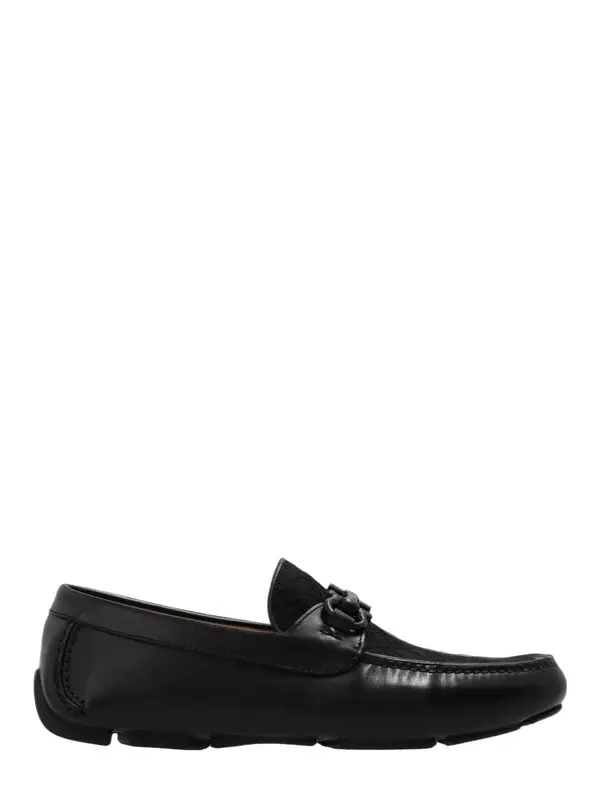 FERRAGAMO Loafers With Logo Detail - Black