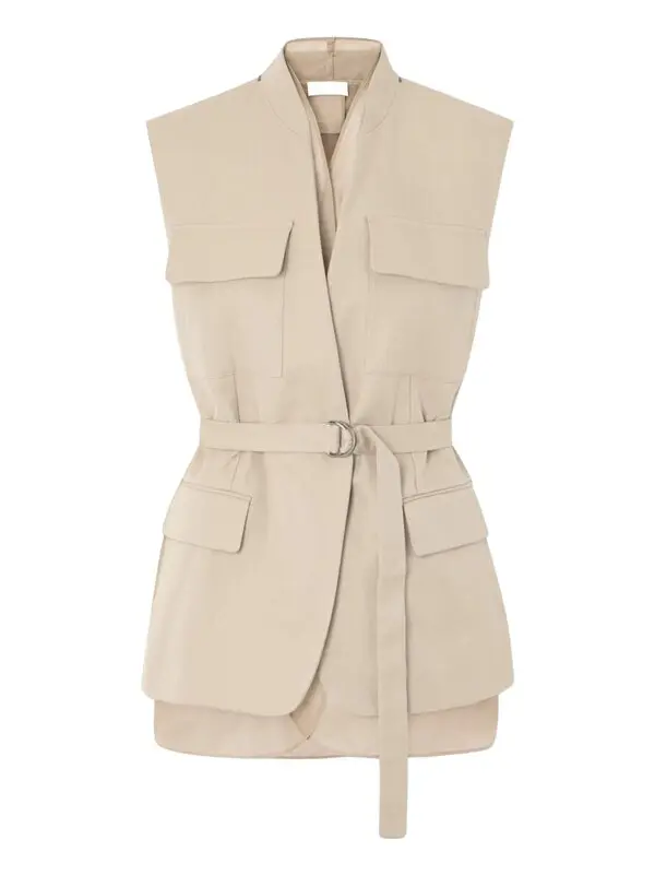 Brunello Cucinelli Monili Belted Waistcoat - Nude