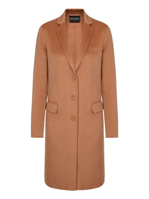 Emporio Armani Long-sleeved Tailored Coat - Brown