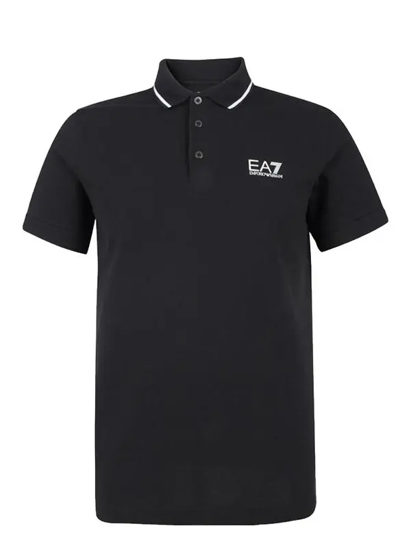EA7 Logo Polo Shirt - Black