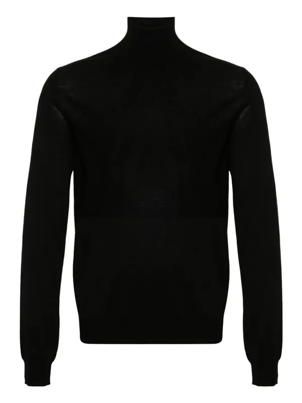 JIL SANDER High Neck Knitted Jumper - Black