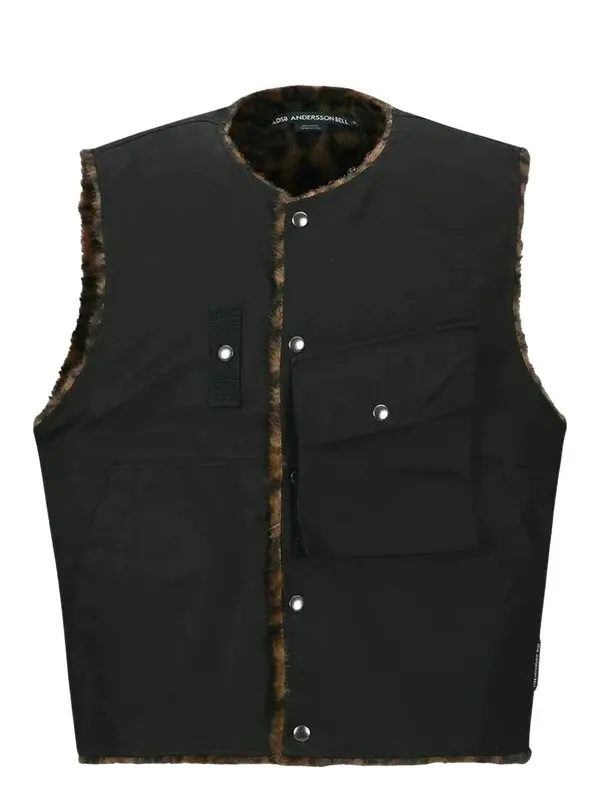 Andersson Bell Crew Neck Vest With Faux Fur Lining - Black