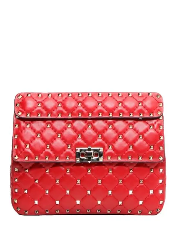 Valentino Garavani Medium Nappa Rockstud Spike Bag - Red
