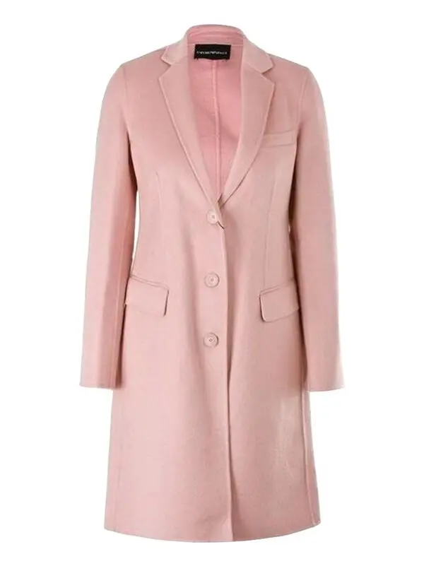 Emporio Armani Long Sleeved Tailored Coat - Pink