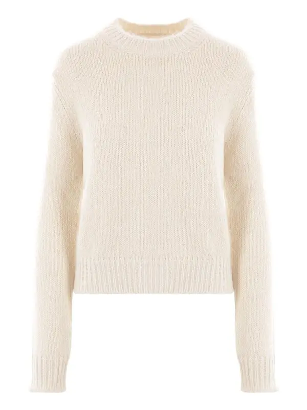 JIL SANDER Crewneck Knitted Jumper - White