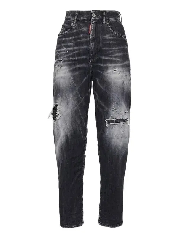 Dsquared2 Distressed Straight-leg Jeans - Black