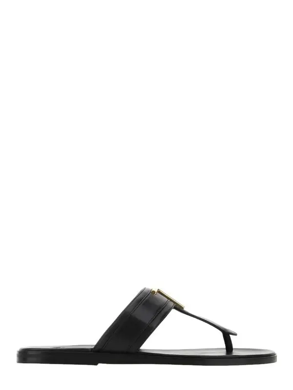 TOM FORD Logo Plaque Thong Sandals - Black