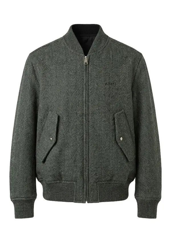 Gucci Herringbone Mouline Bomber Jacket - Black