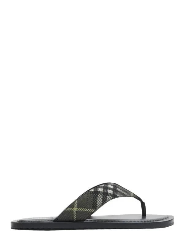 Burberry Checked Flip Flops - Thicket Green