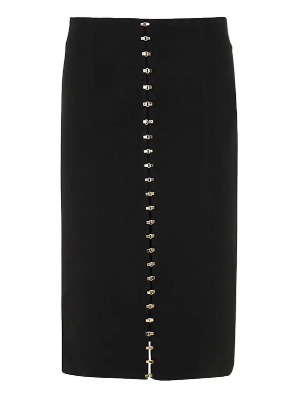 Blumarine Hook Detail Midi Skirt - Black