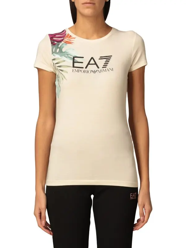 EA7 Round Neck Logo T-shirt - Nude