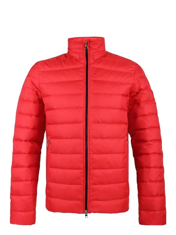 EA7 Quilted Down Jacket With Stand Collar - Red