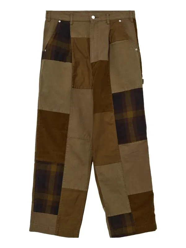 Comme Des Garçons Patchwork Wide-leg Pants - Green