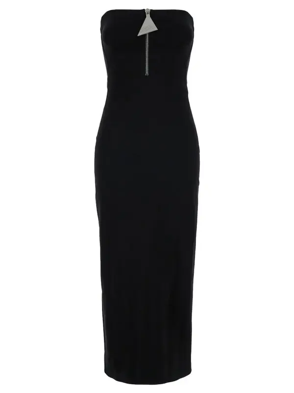 Attico Zipped Strapless Midi Dress - Black
