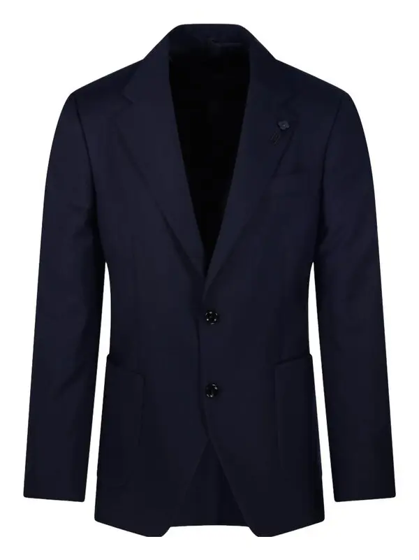 LARDINI Virgin Wool Single-breasted Jacket - Black