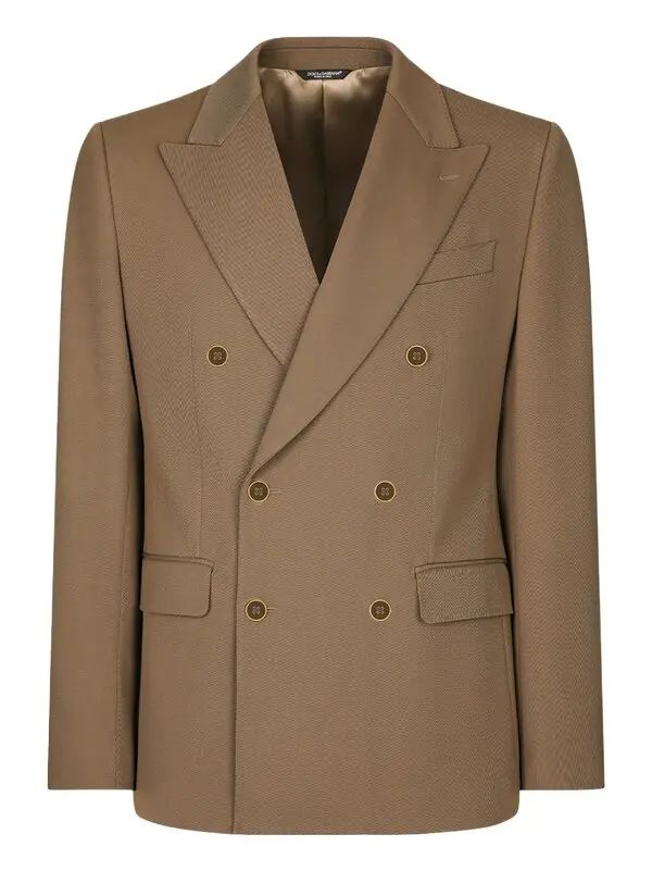 Dolce & Gabbana Double-breasted Gabardine Jacket - Brown