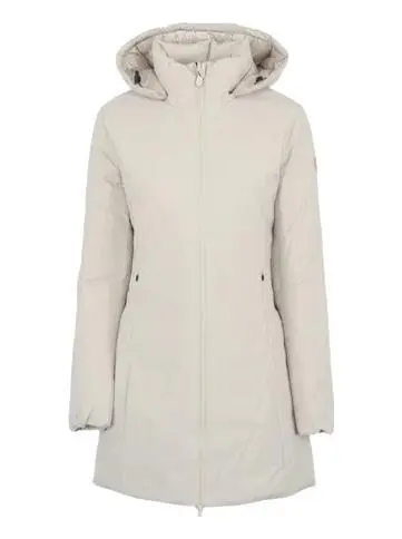 SAVE THE DUCK Hooded Zip-front Coat - White