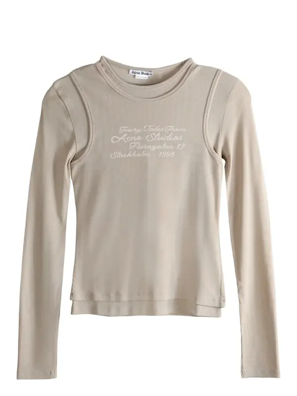 Acne Studios Layered Long Sleeve T-shirt - Nude