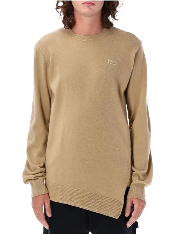 Comme Des Garçons Asymmetrical Hem Crew Neck Sweater - Nude