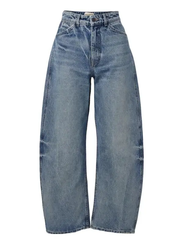 NILI LOTAN Otis Mid-rise Barrel-leg Jeans - Mid Denim