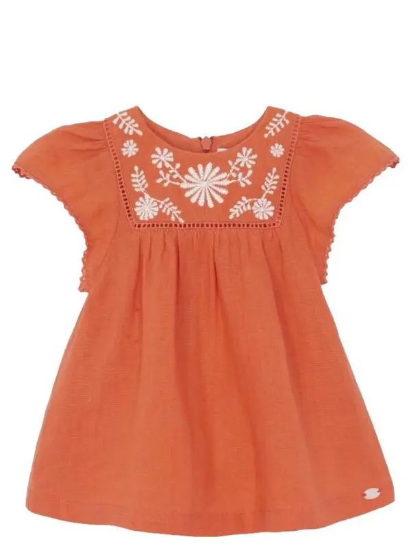 TARTINE ET CHOCOLAT Embroidered Dress - Orange