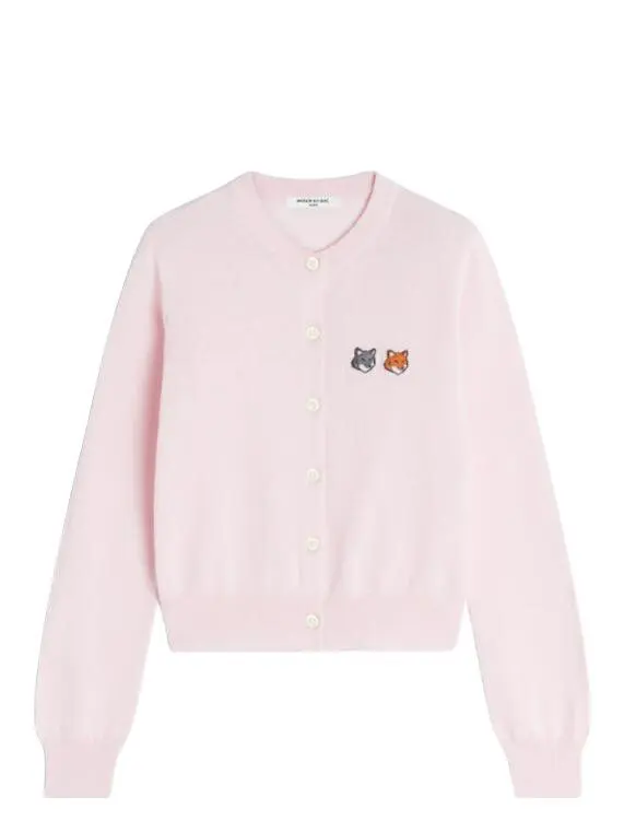 Maison Kitsuné Double Fox Head Cardigan - Petula Pink