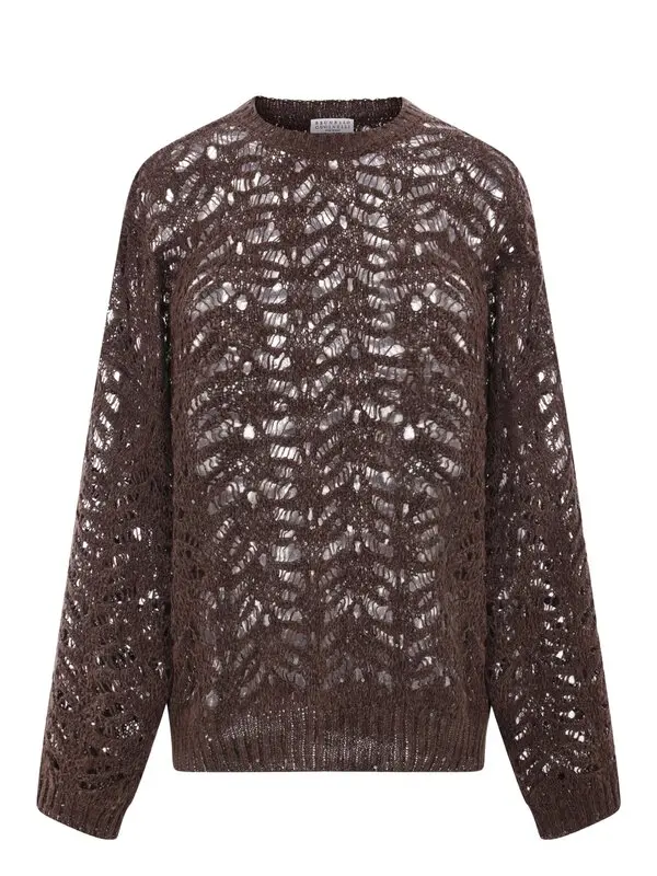 Brunello Cucinelli Sequin-embellished Jumper - Chocolate