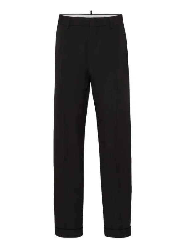 Dsquared2 Mid-rise Straight-leg Tailored Trousers - Black