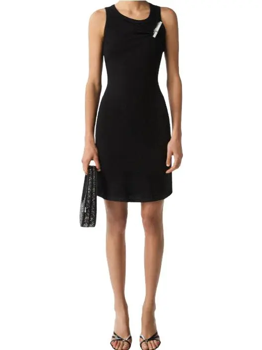 Coperni Ribbed Crewneck Sleeveless Dress - Black
