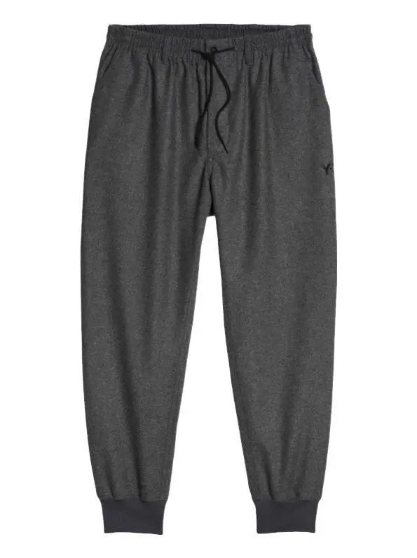 Y3 Logo Embroidered Drawstring Trousers - Black