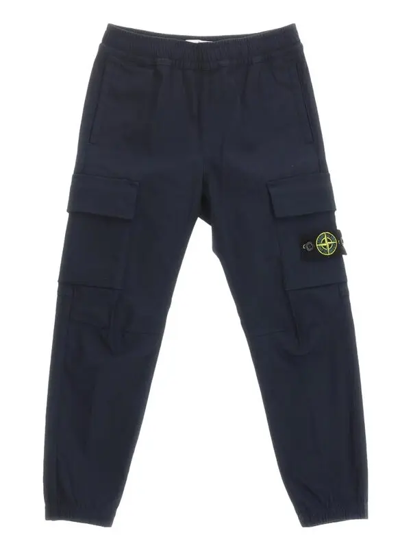 Stone Island Cargo Trousers With Compass Badge - Blue