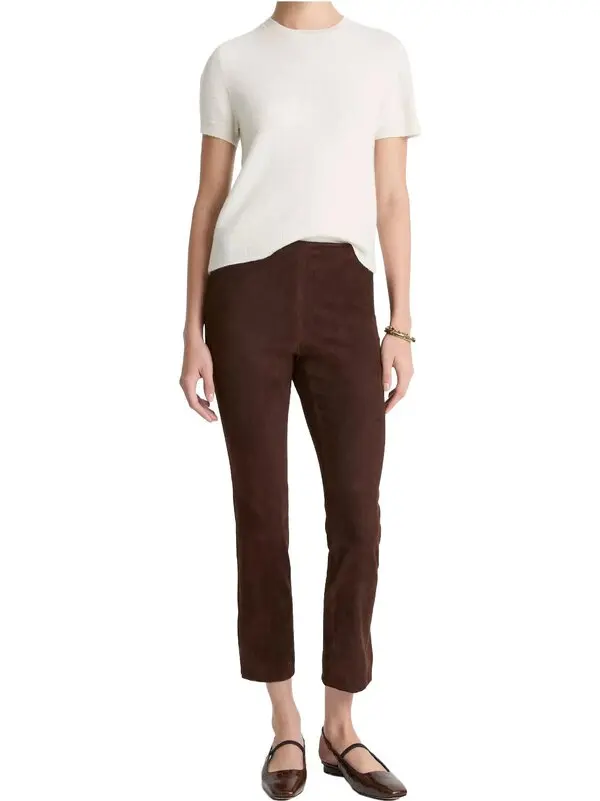 Vince Suede Split-hem Trousers - Chocolate