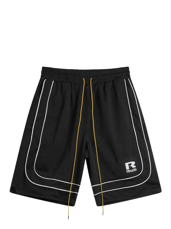 Rhude Logo Printed Drawstring Shorts - Black