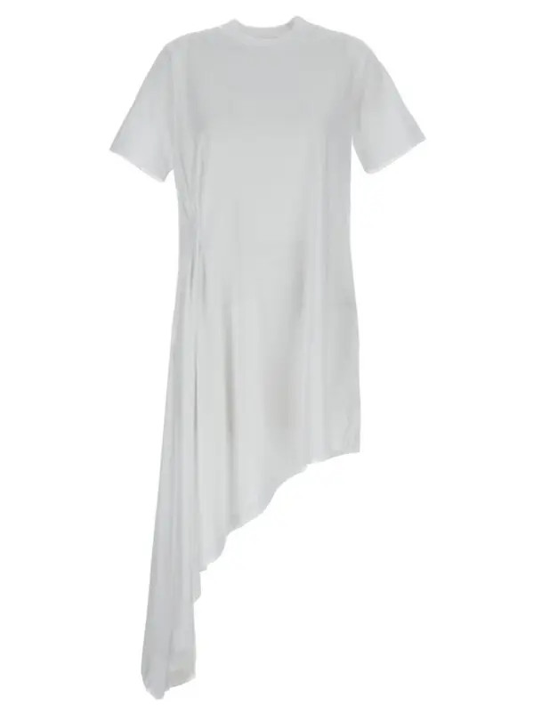 Loulou De Saison Asymmetric Pleated T-shirt Dress - White