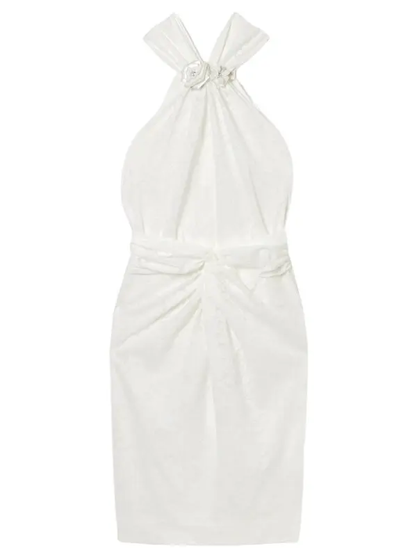 SHUSHU/TONG Sleeveless Halterneck Mini Dress With Embellishment - White